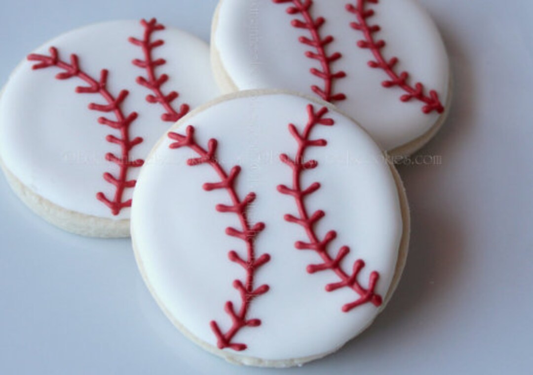 Baseball Sugar Cookies, Boys Birthday Cookies, Sports Cookies, Thank ...