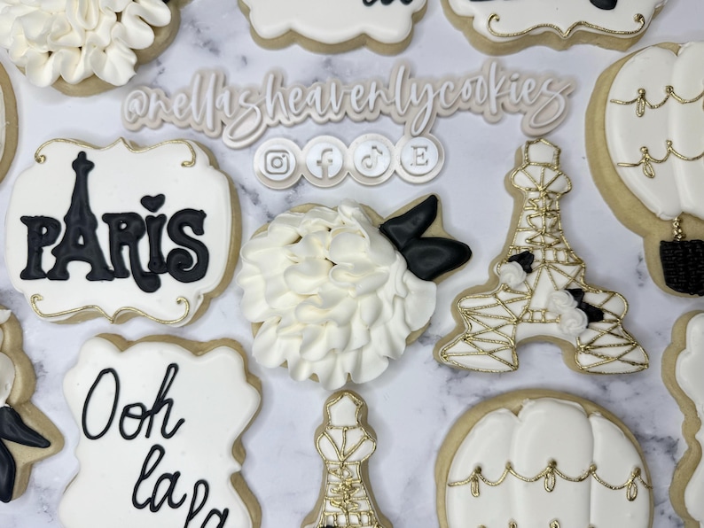 Paris Cookies, Night in France Cookies, Eiffel Tower Cookies, French ...