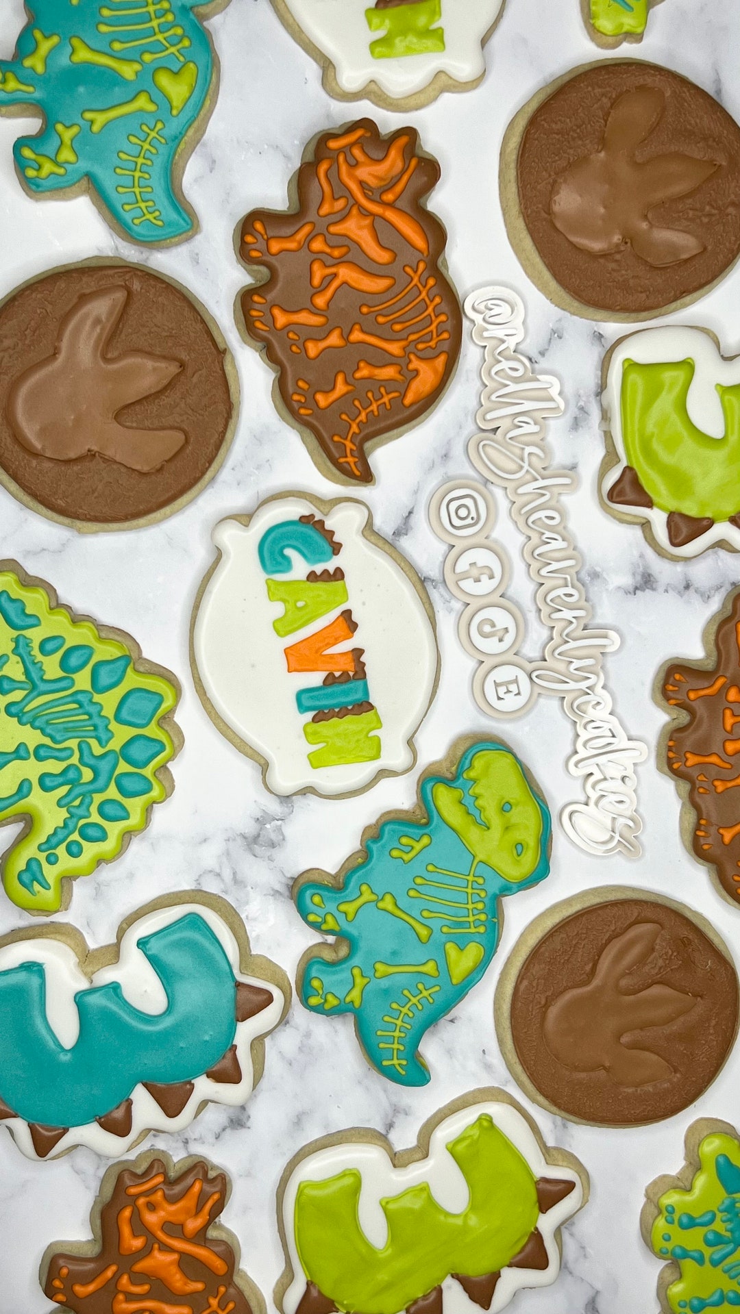 Dinosaur Cookies, 3-rex Cookies, Dinosaur Birthday Party Favors ...