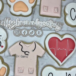 Veterinary Cookies, Vet Appreciation Cookies, Thank You Cookies, Scrub ...
