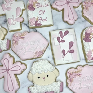 Baptism Cookies, Baby Girl Baptism Cookies, Baptism Christian Cookies ...
