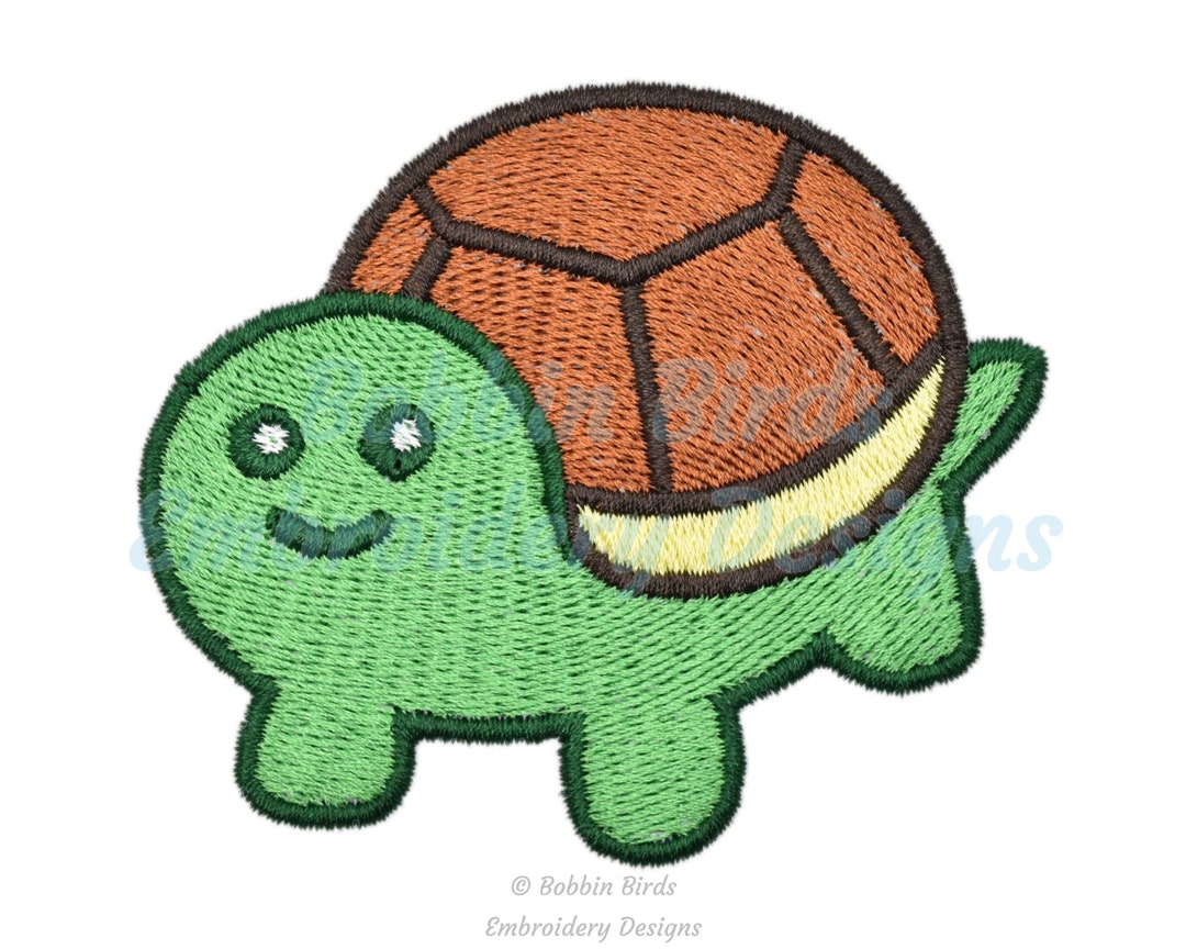 Cute Turtle Machine Embroidery Design File - 8 Sizes - Instant Digital ...