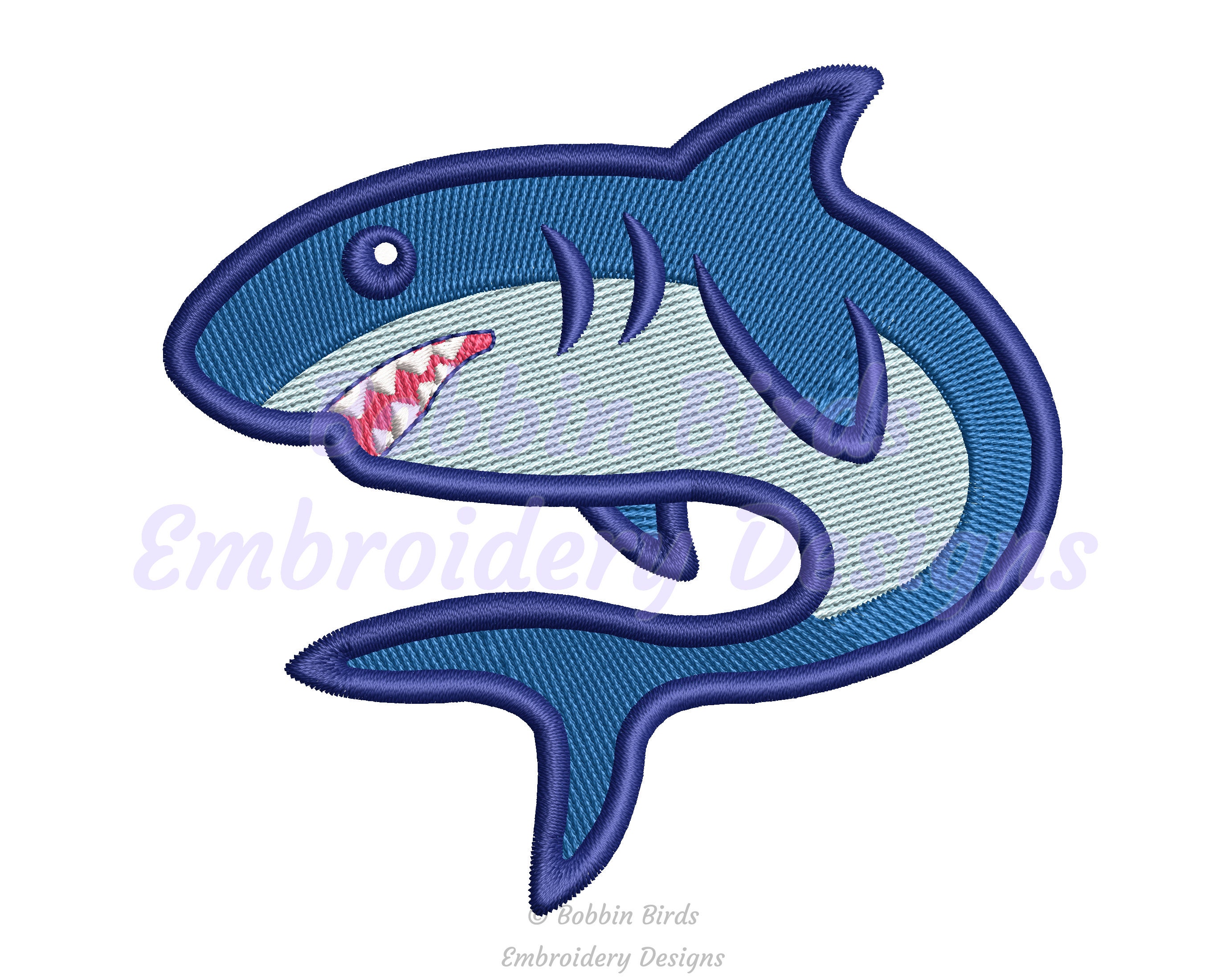 Shark Machine Embroidery Design File 8 Sizes Instant - Etsy