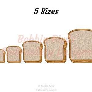 Toast / Slice of Bread Machine Embroidery Design File - 5 Sizes ...
