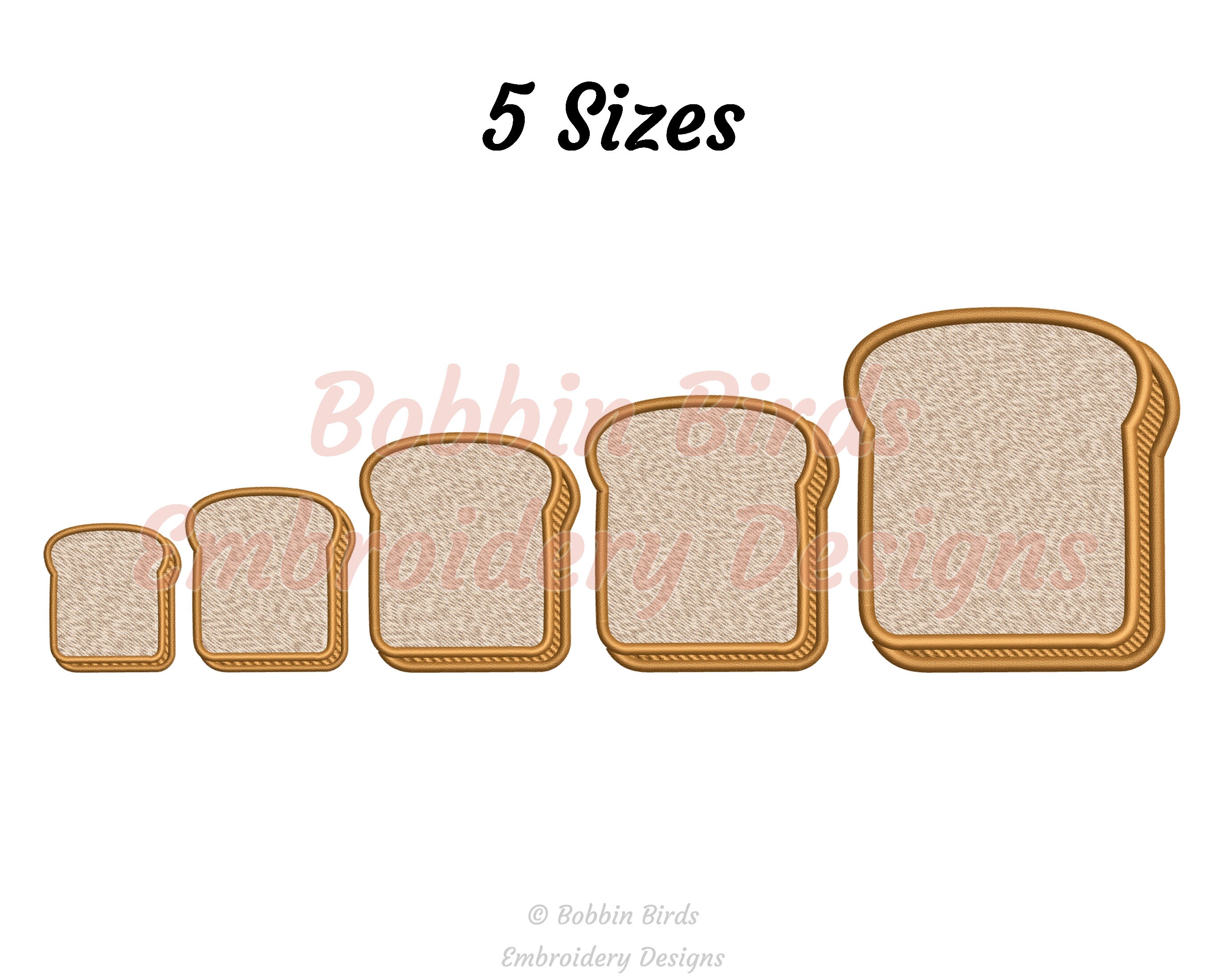 Toast / Slice of Bread Machine Embroidery Design File 5 - Etsy