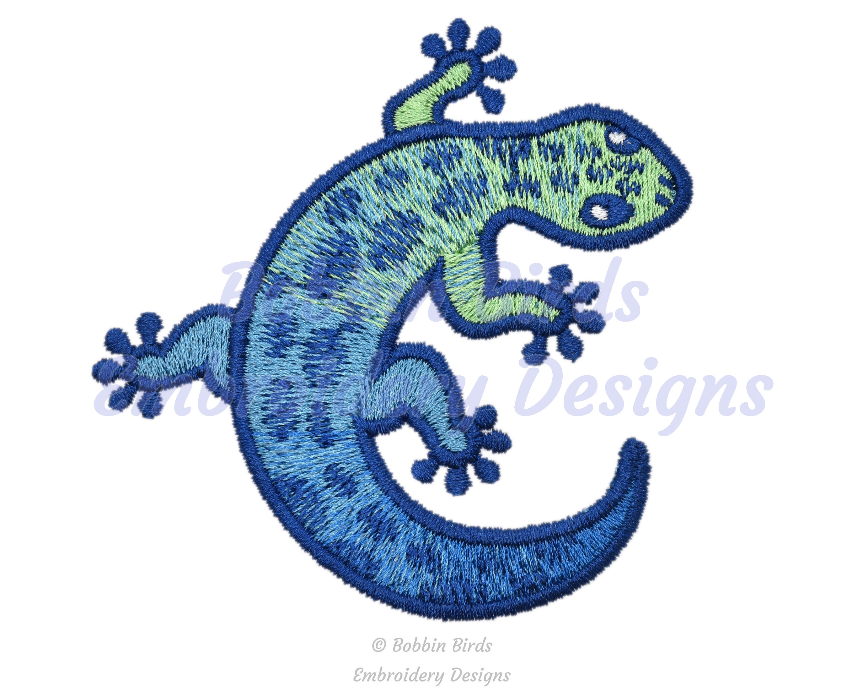 Gecko Multicolor Machine Embroidery Design File - 1 Size - Digital ...