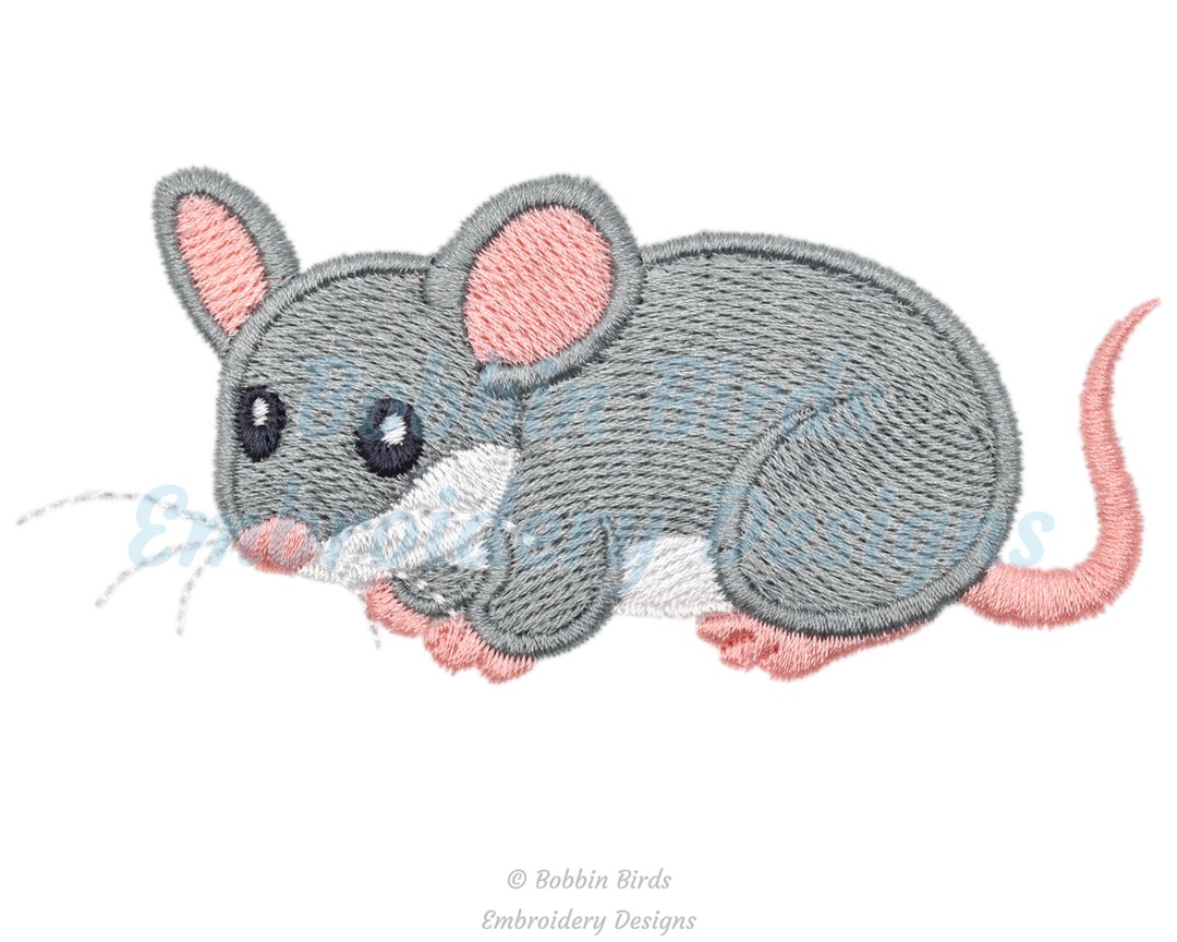 Cute Mouse Machine Embroidery Design File - 5 Sizes - Digital Instant ...