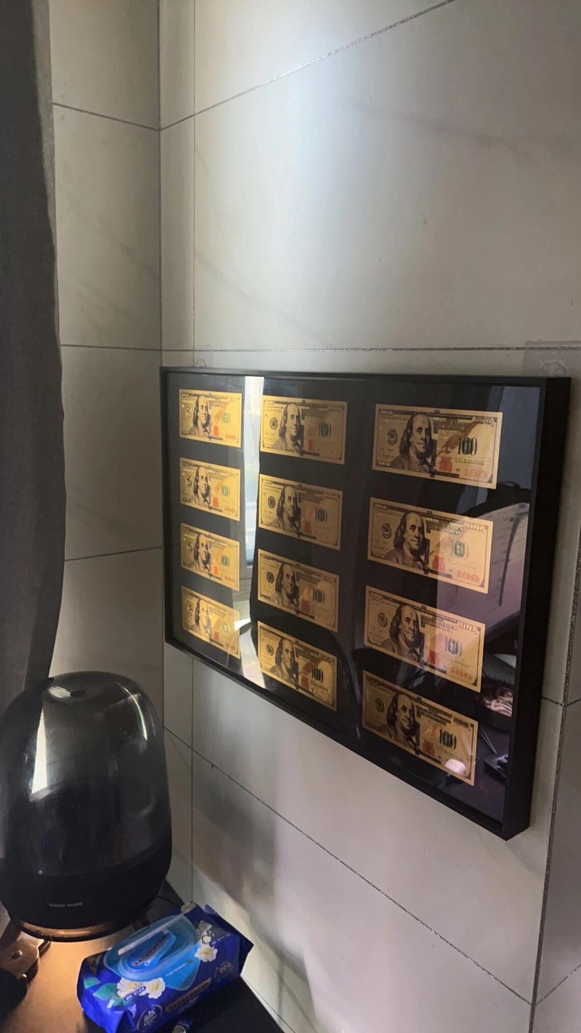 24k Gold Foil 3D Gold 100 Bill Benjamin Franklin | Motivational Desk ...