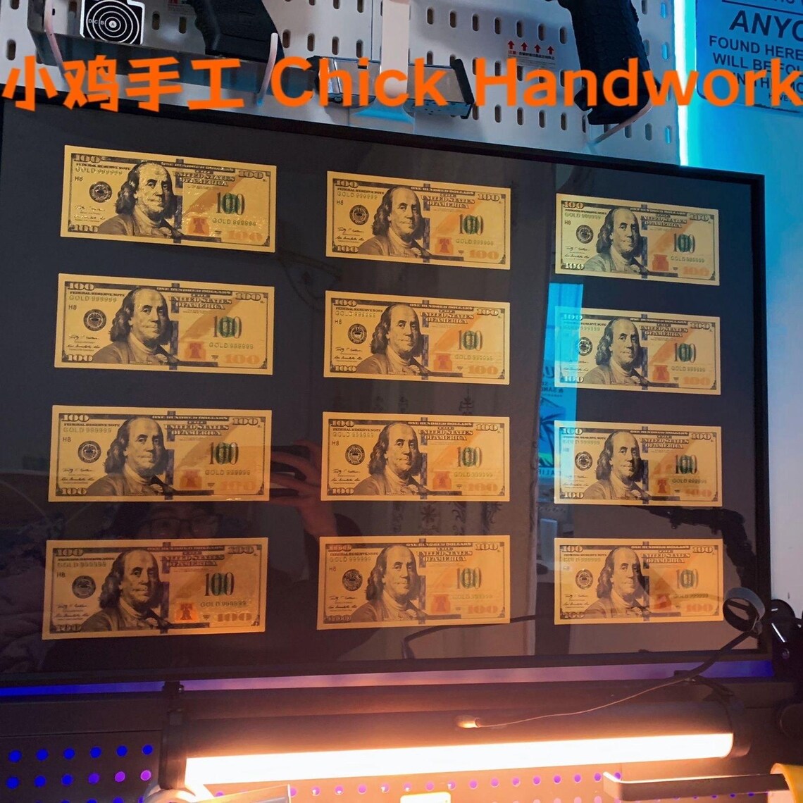 24k Gold Foil 3D Gold 100 Bill Benjamin Franklin | Motivational Desk ...