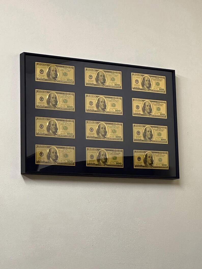 24k Gold Foil 3D Gold 100 Bill Benjamin Franklin | Motivational Desk ...
