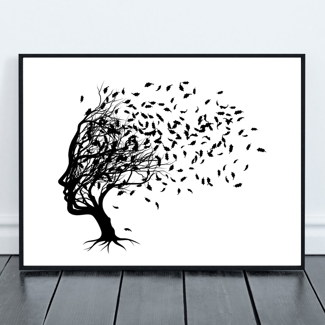 Optical Illusion Tree Face Digital Printable Wall Art. Easy Print at ...