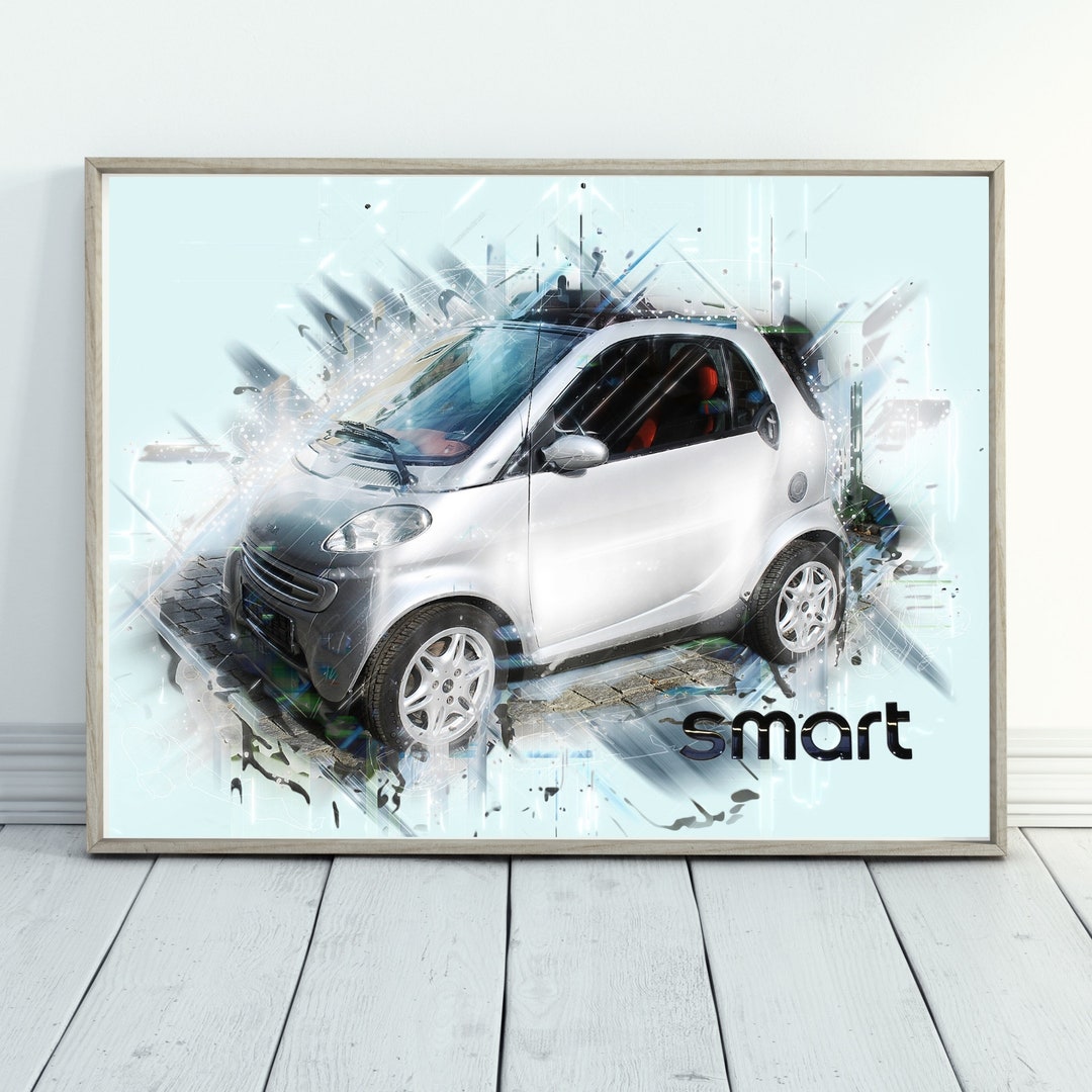 Smart Fortwo Car Digital Printable Wall Art. Perfect Gift for Smart Car ...