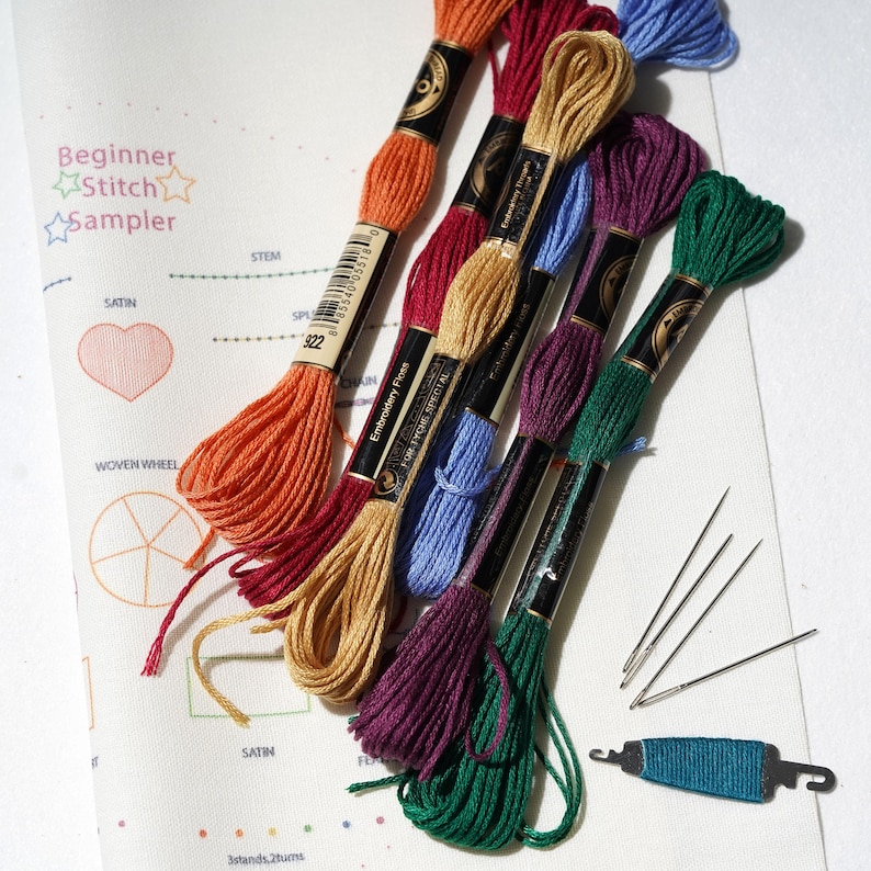 Beginner Embroidery Kit,embroidery Stitch Sampler,embroidery Kit ...