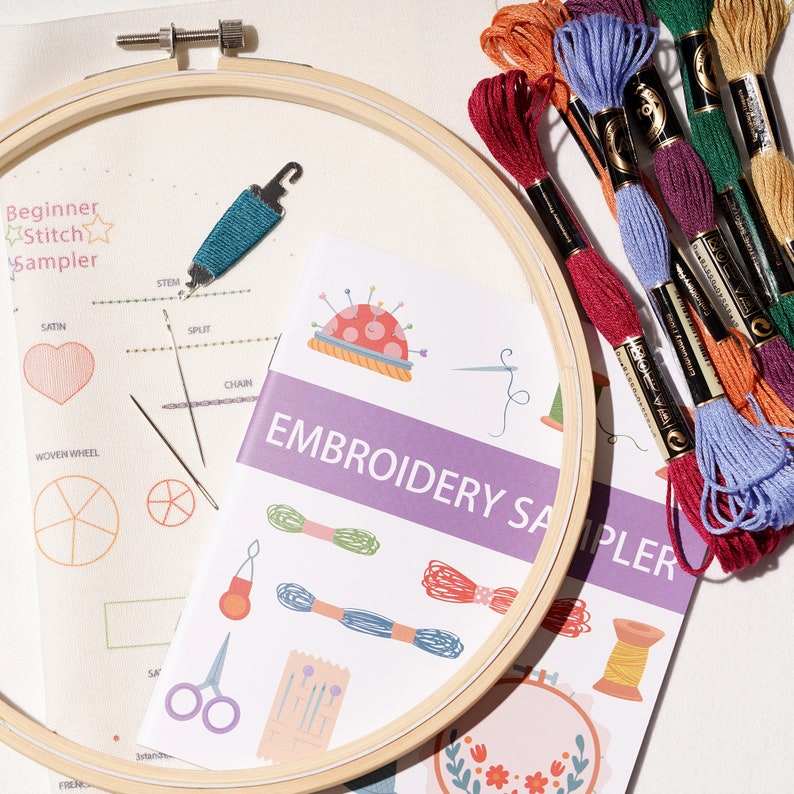 Beginner Embroidery Kit,embroidery Stitch Sampler,embroidery Kit ...