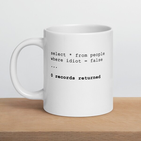 Funny Sql Coffee Mug - Etsy
