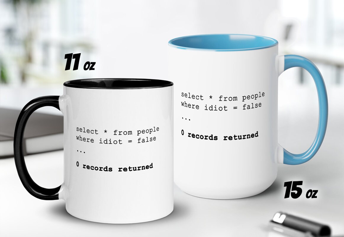 SQL Code Programmer Mug: Hilarious Gift for Software Engineers & Data ...
