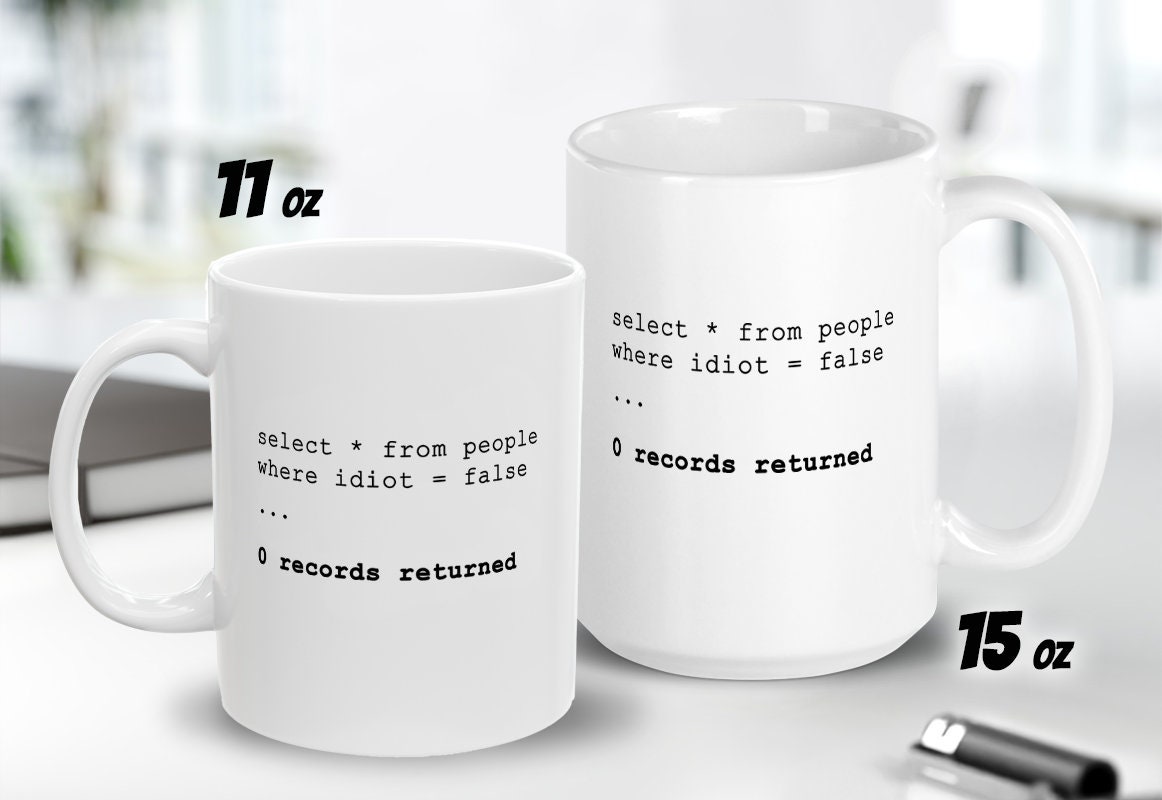 SQL Code Programmer Mug: Hilarious Gift for Software Engineers & Data ...