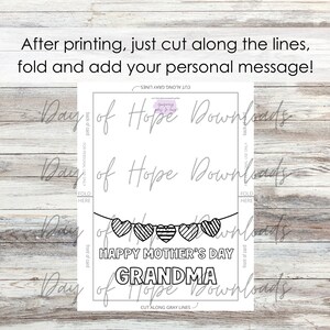 Printable Grandma Mothers Day Coloring Card for Grandma | Happy Mother ...