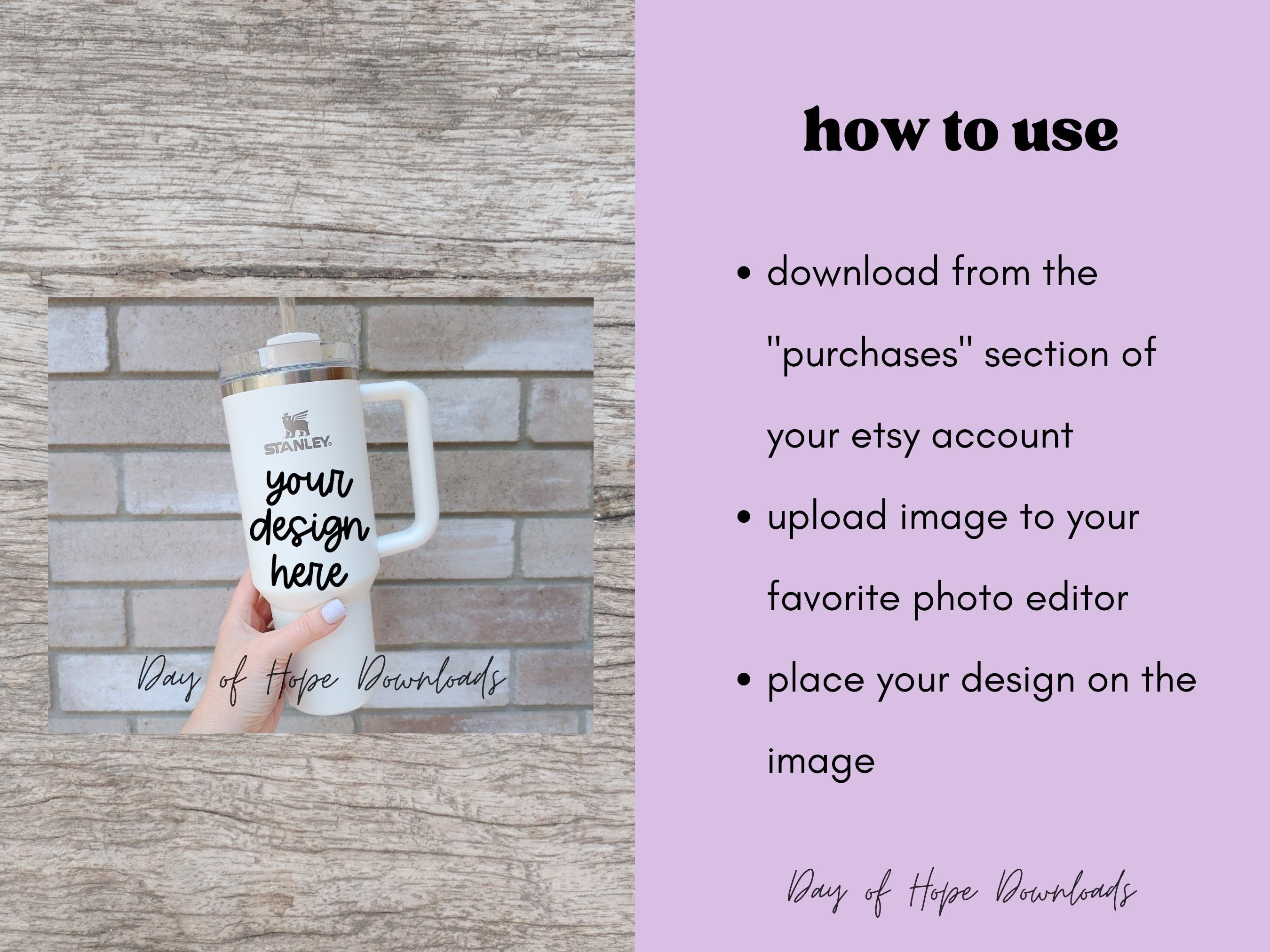 Stanley Tumbler Mockup Image, White 40 Oz Cup Mockup, Vinyl Decal ...