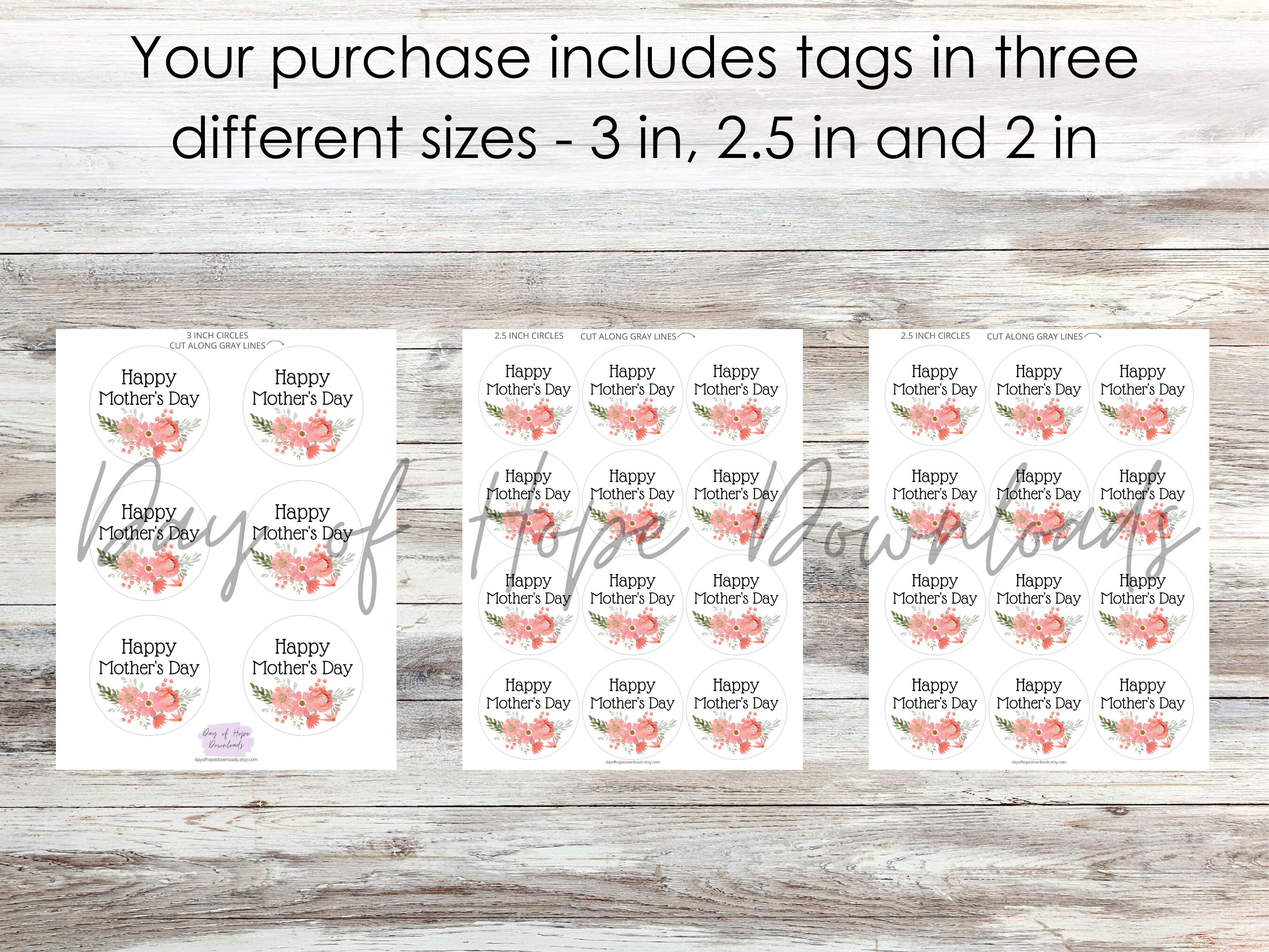 Printable Mothers Day Gift Tag | Happy Mother's Day Gift Tag or Sticker ...