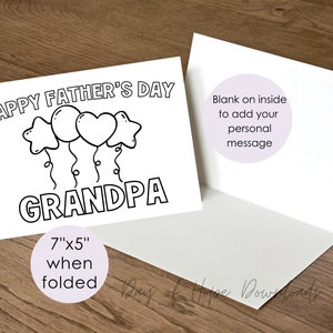 Printable Grandpa Fathers Day Coloring Card for Grandpa | Happy Father ...