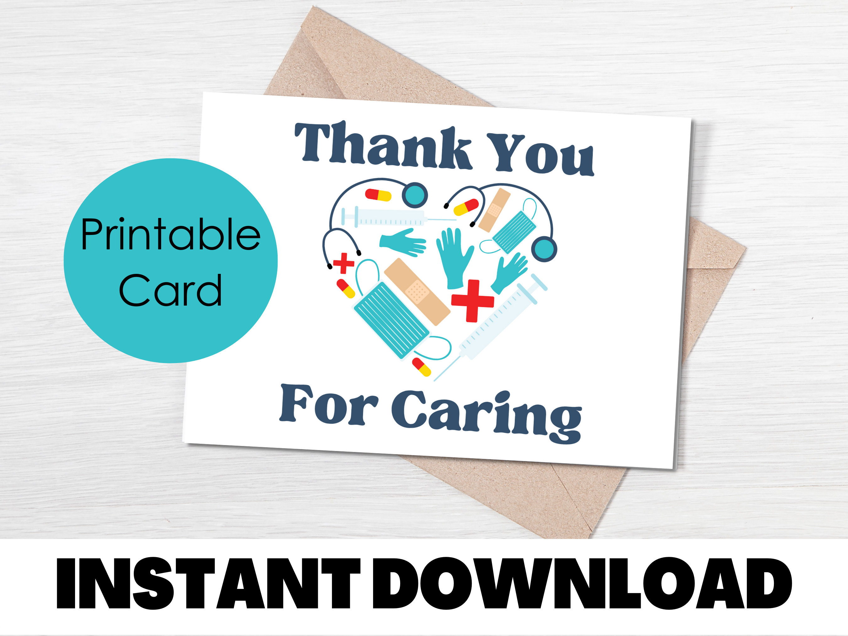 Caregiver Appreciation Card, Printable Thank You for Caring Card for ...