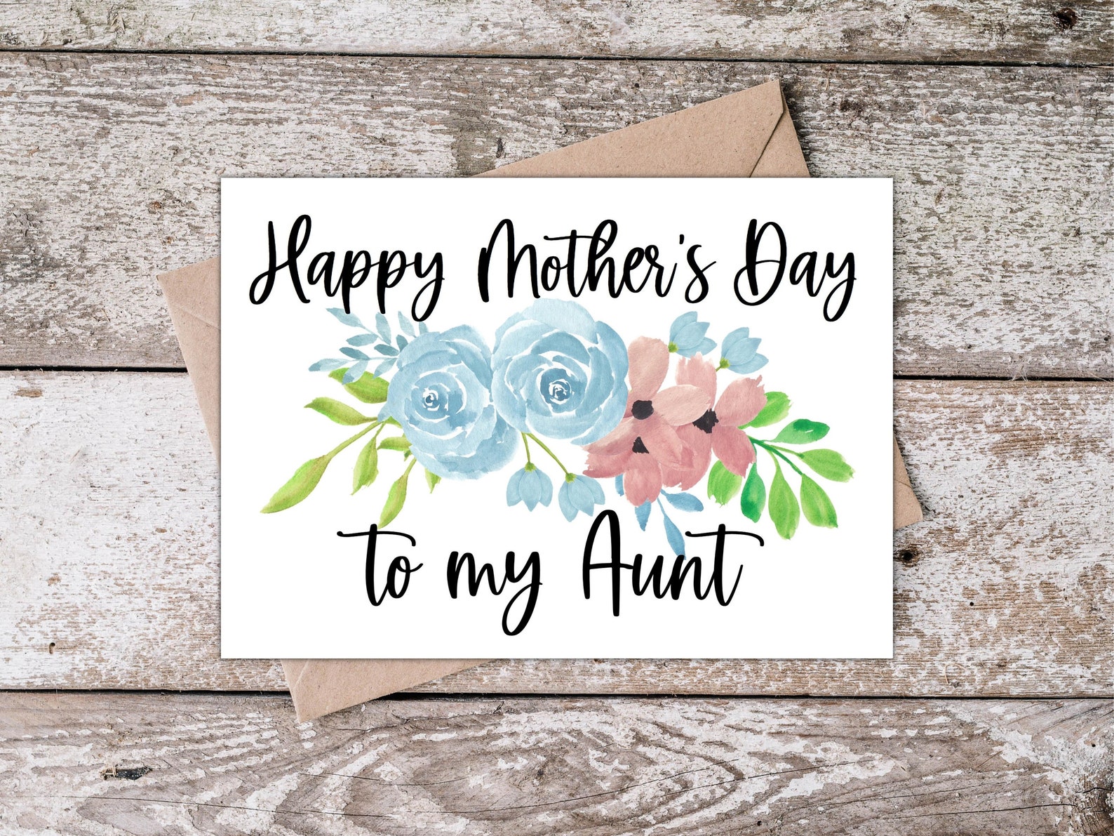 Printable Aunt Mothers Day Card | Happy Mother's Day to My Aunt | Aunt ...