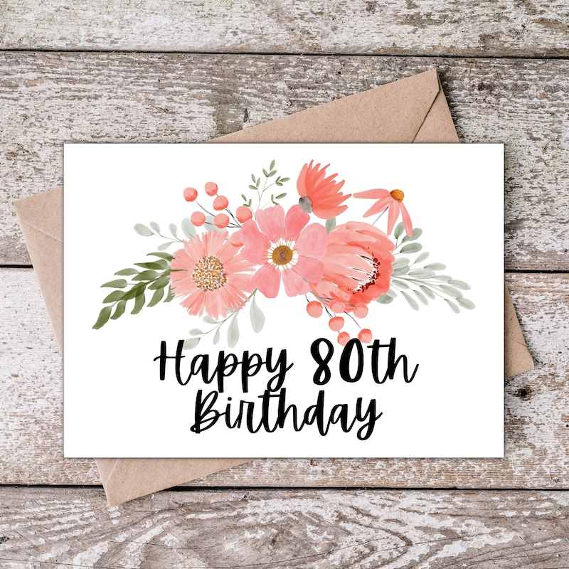 Printable 80th Birthday Card - Etsy