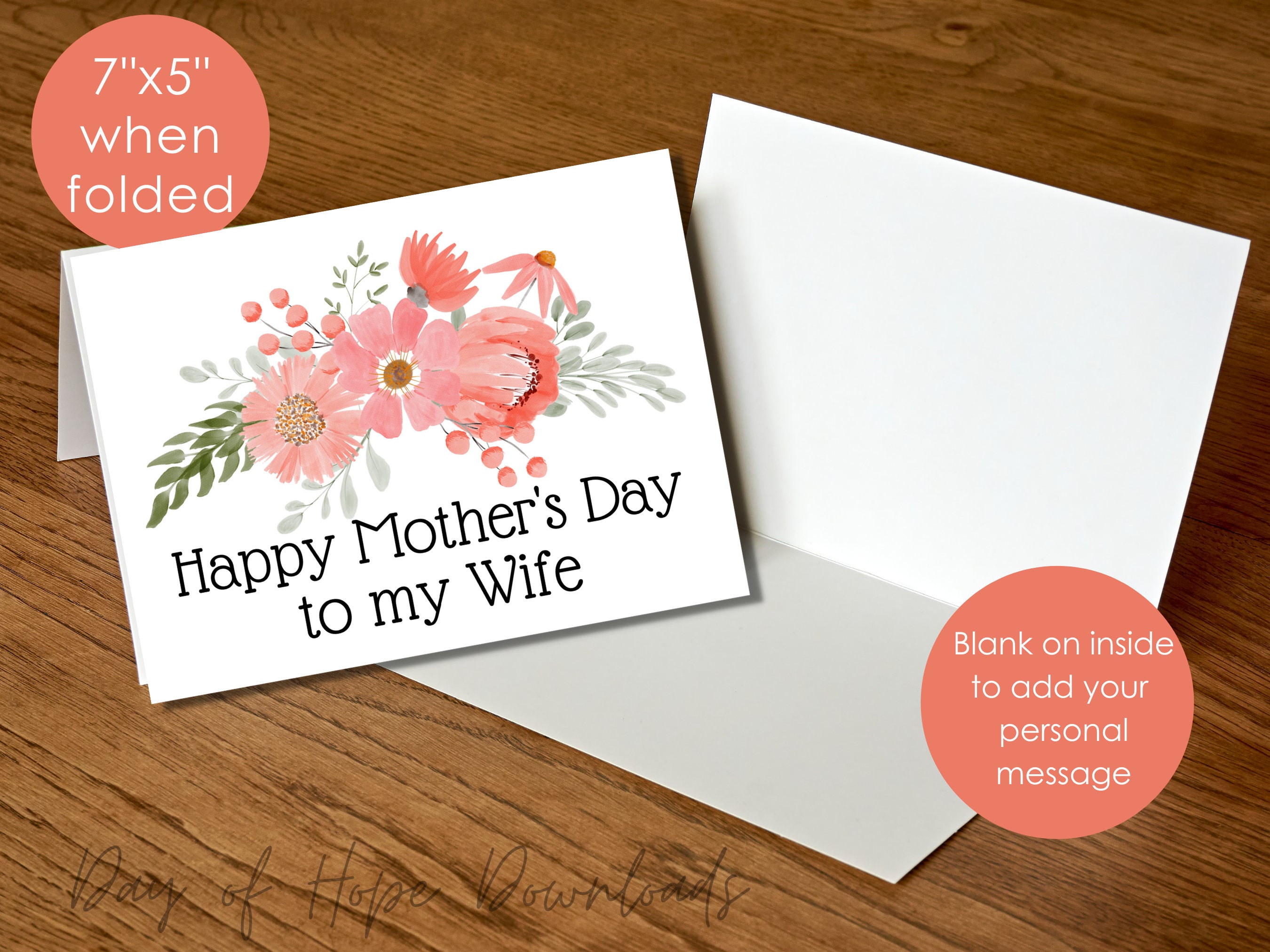 Printable Wife Mothers Day Card Happy Mother S Day To My Wife Wife