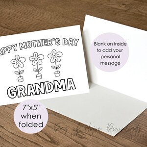 Printable Grandma Mothers Day Coloring Card for Grandma | Happy Mother ...