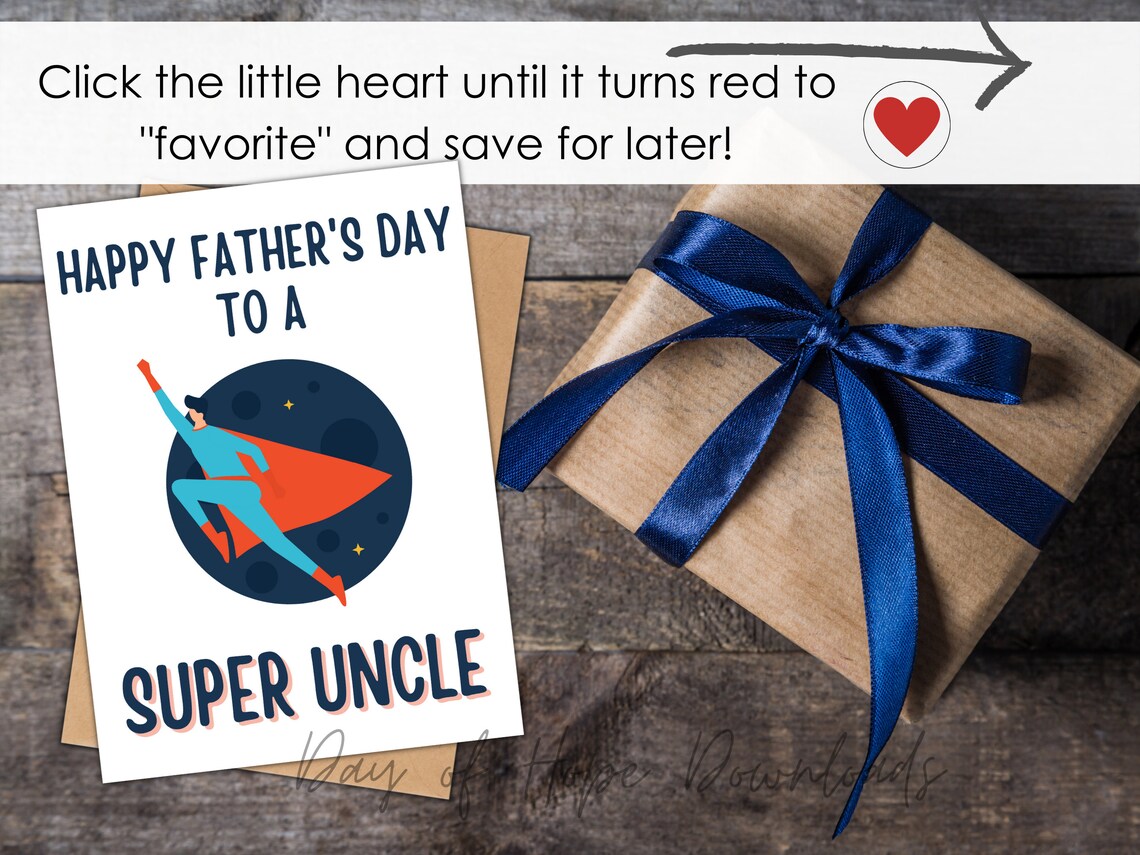 Printable Fathers Day Card for a Super Uncle Happy - Etsy Canada