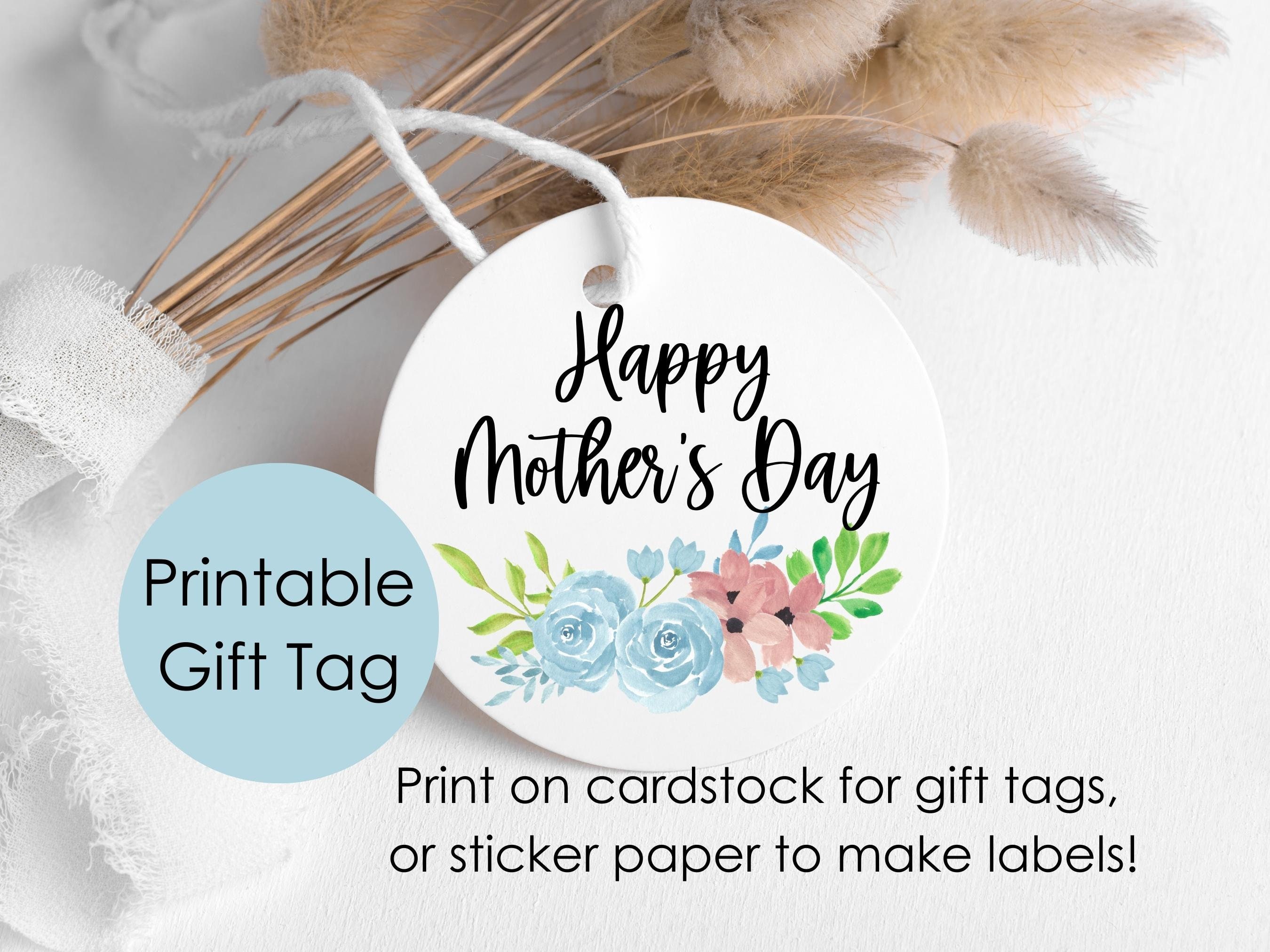 Printable Mothers Day Gift Tag | Happy Mother's Day Sticker Label With ...