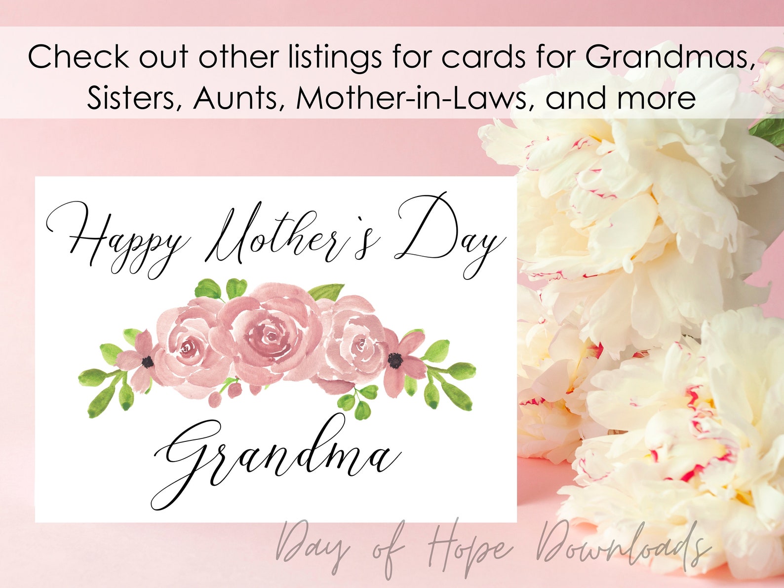 Printable Great Grandma Mothers Day Card Happy Mother's Day Great ...