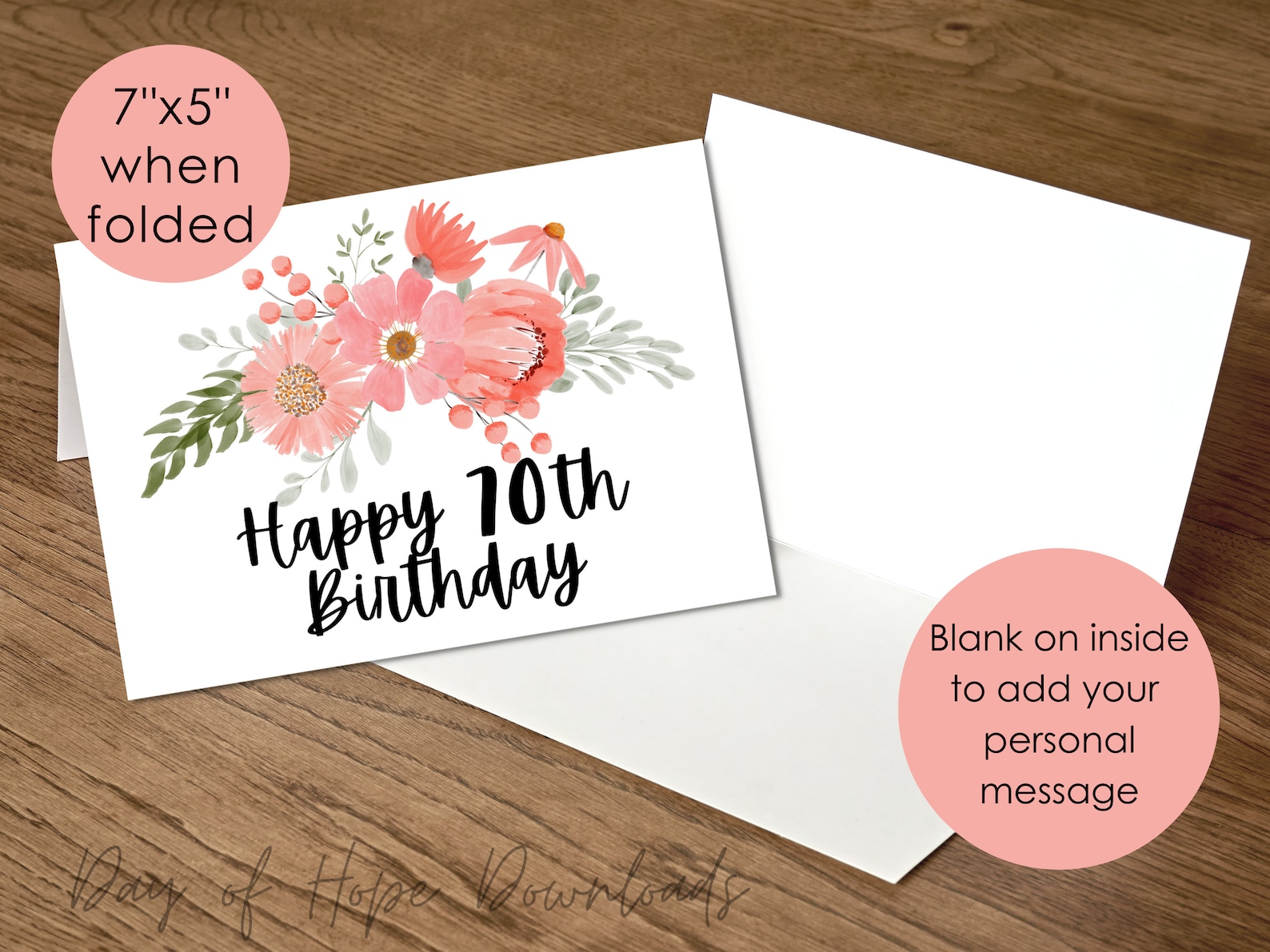 Printable 70th Birthday Card, Happy 70th Birthday Card, Grandma ...