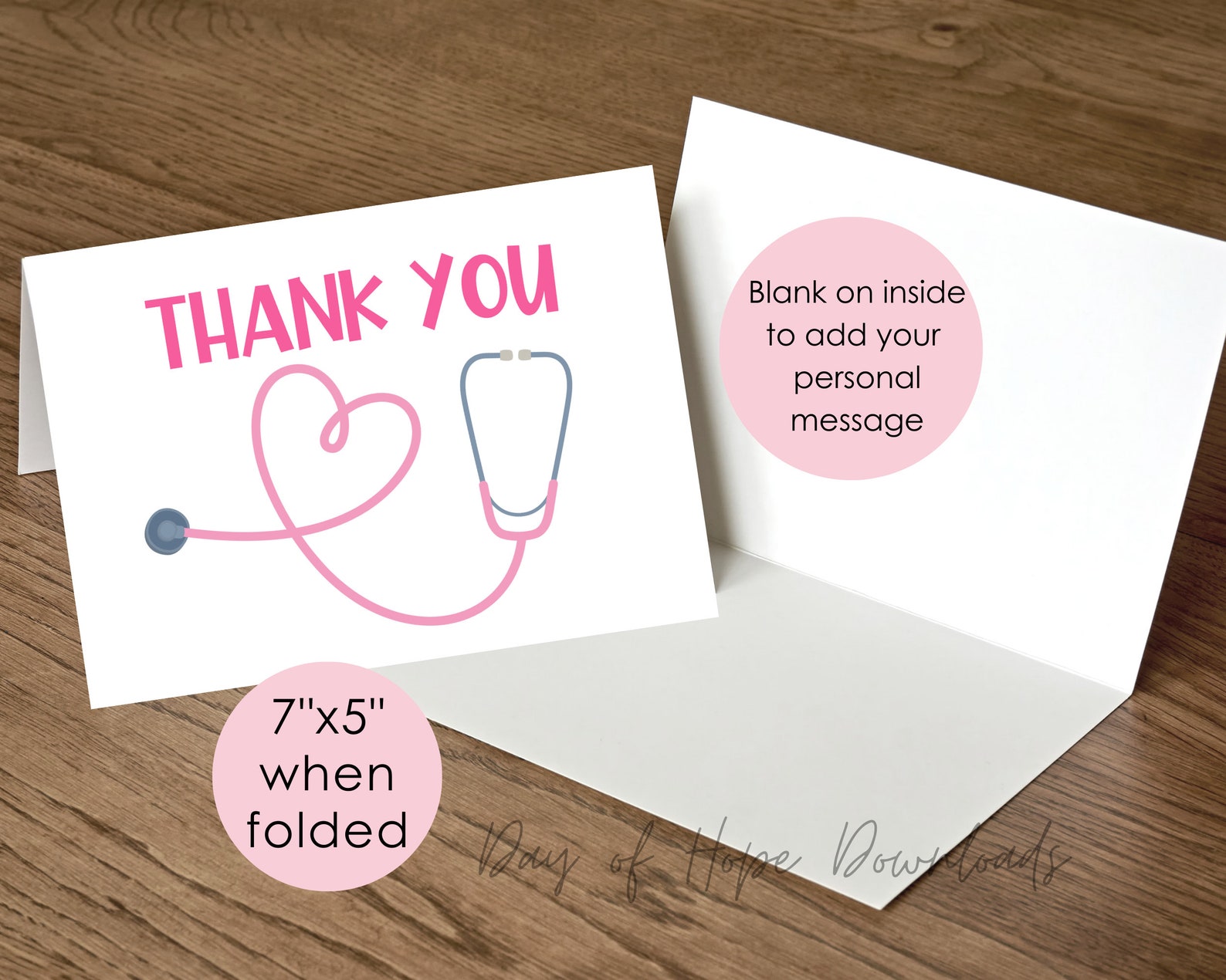 Printable Nurse Thank You Card, Printable Nurse Appreciation Card for ...