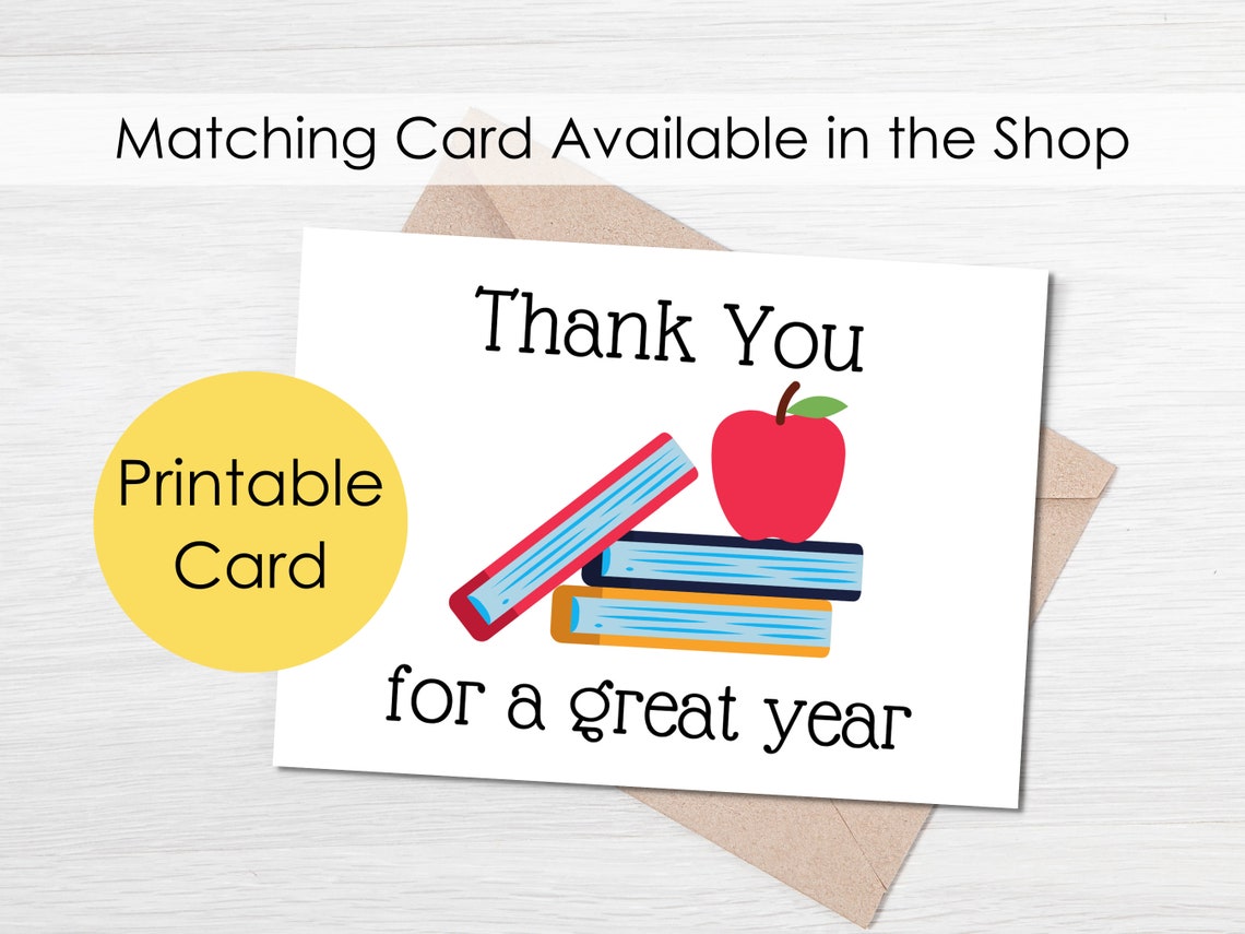 Printable Teacher Appreciation Gift Tag End of Year Teacher - Etsy Canada