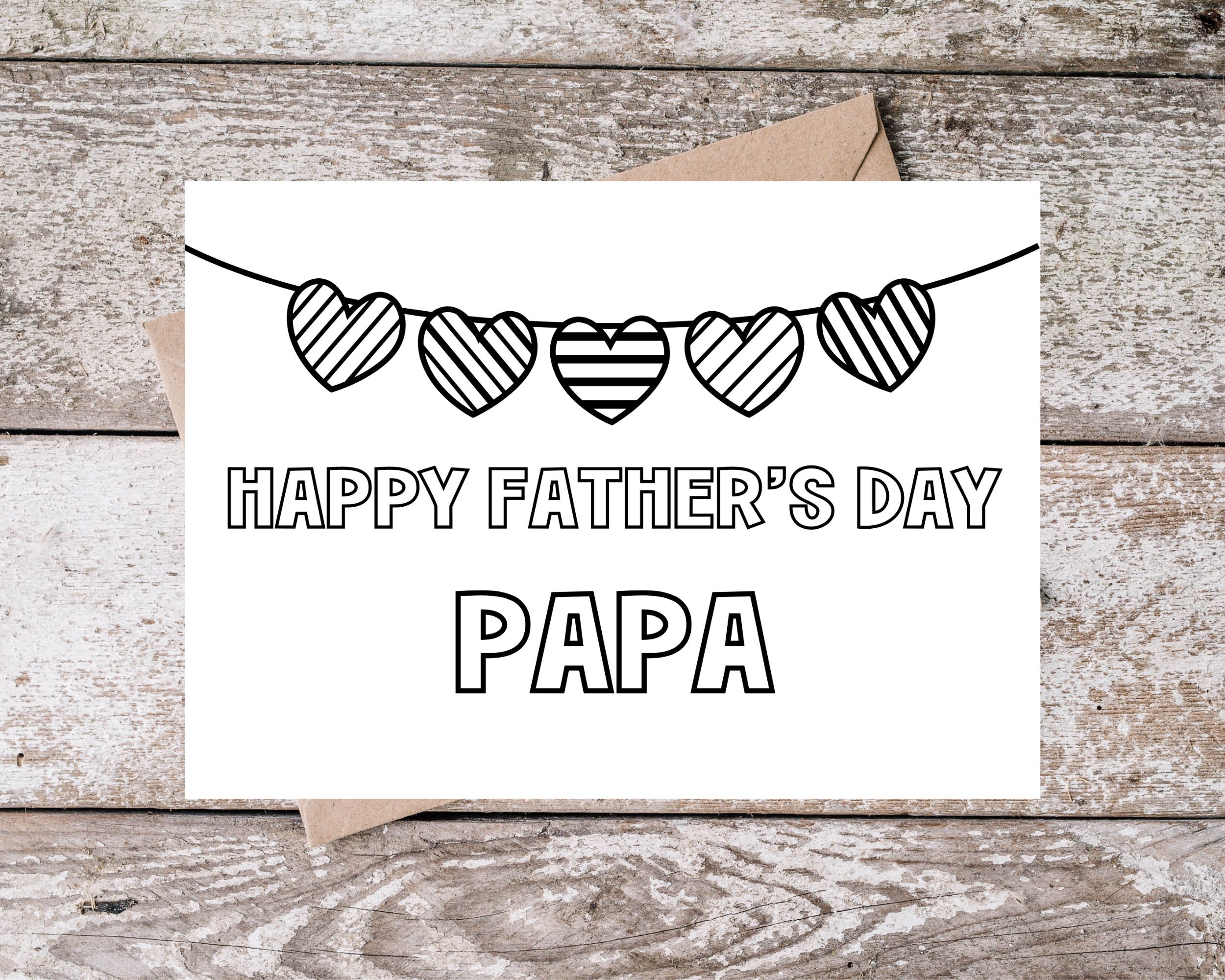 Printable Papa Fathers Day Coloring Card for Grandpa | Happy Father's ...