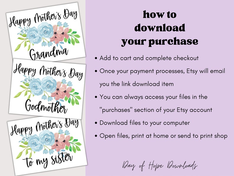 Printable Godmother Mothers Day Card for Godmother | Happy Mother's Day ...