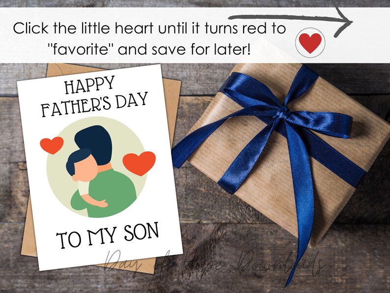 Printable Fathers Day Card for Son, Happy Father's Day to My Son, Card ...