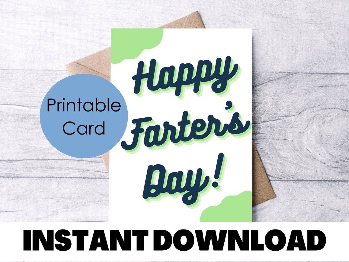 Printable Fathers Day Card Funny Happy Farter's Day Card - Etsy