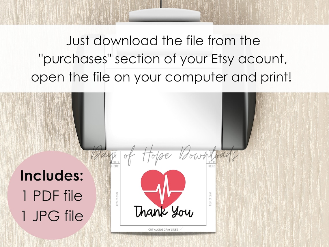 Medical Thank You Card, Printable Appreciation Card for Doctors, Nurses ...