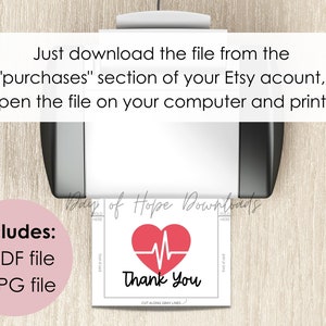 Medical Thank You Card, Printable Appreciation Card for Doctors, Nurses ...