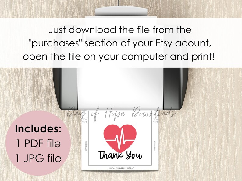 Medical Thank You Card, Printable Appreciation Card for Doctors, Nurses ...