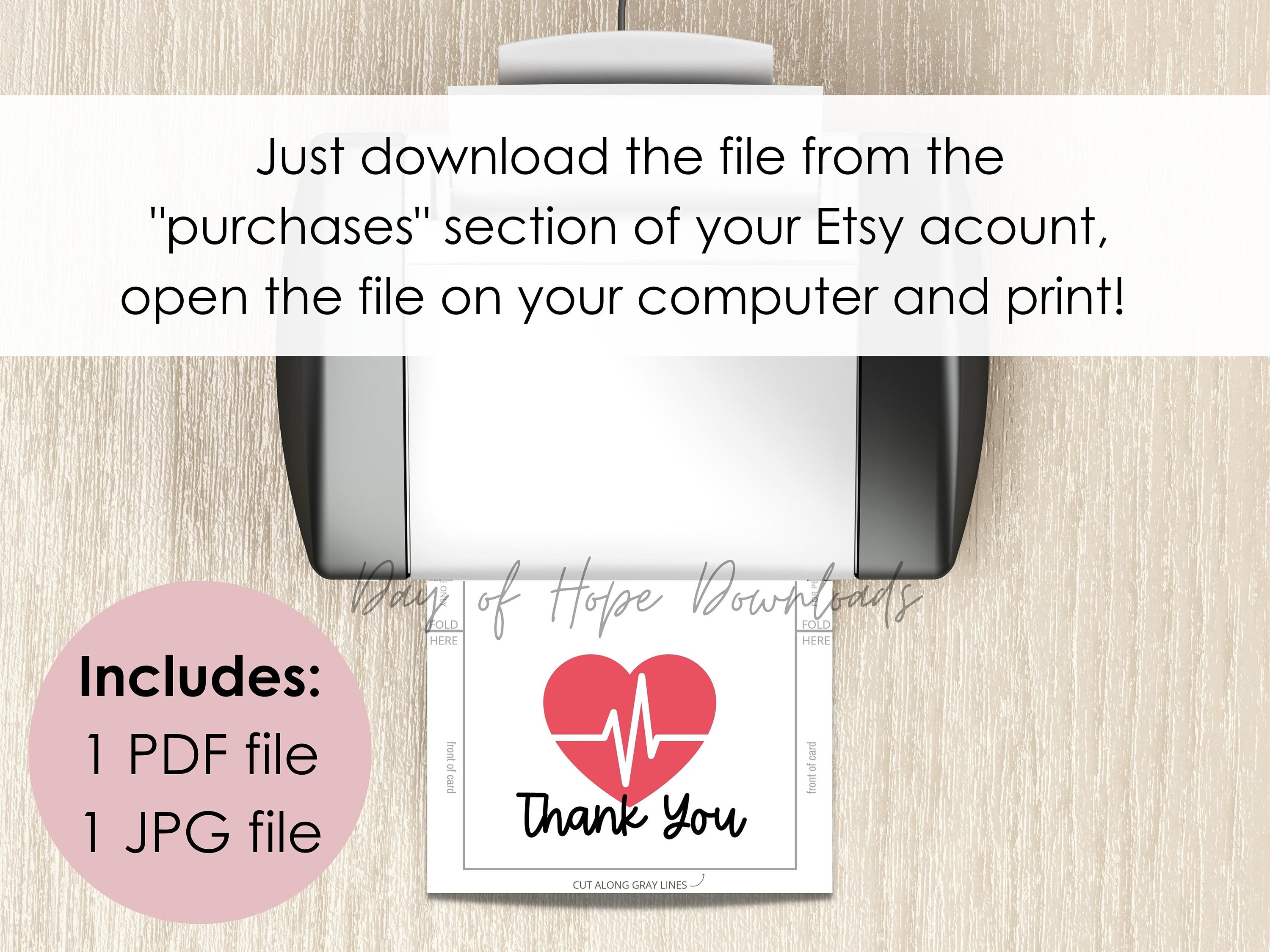 Medical Thank You Card, Printable Appreciation Card for Doctors, Nurses ...