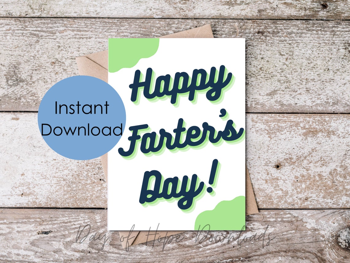 Printable Fathers Day Card Funny Happy Farter's Day Card - Etsy