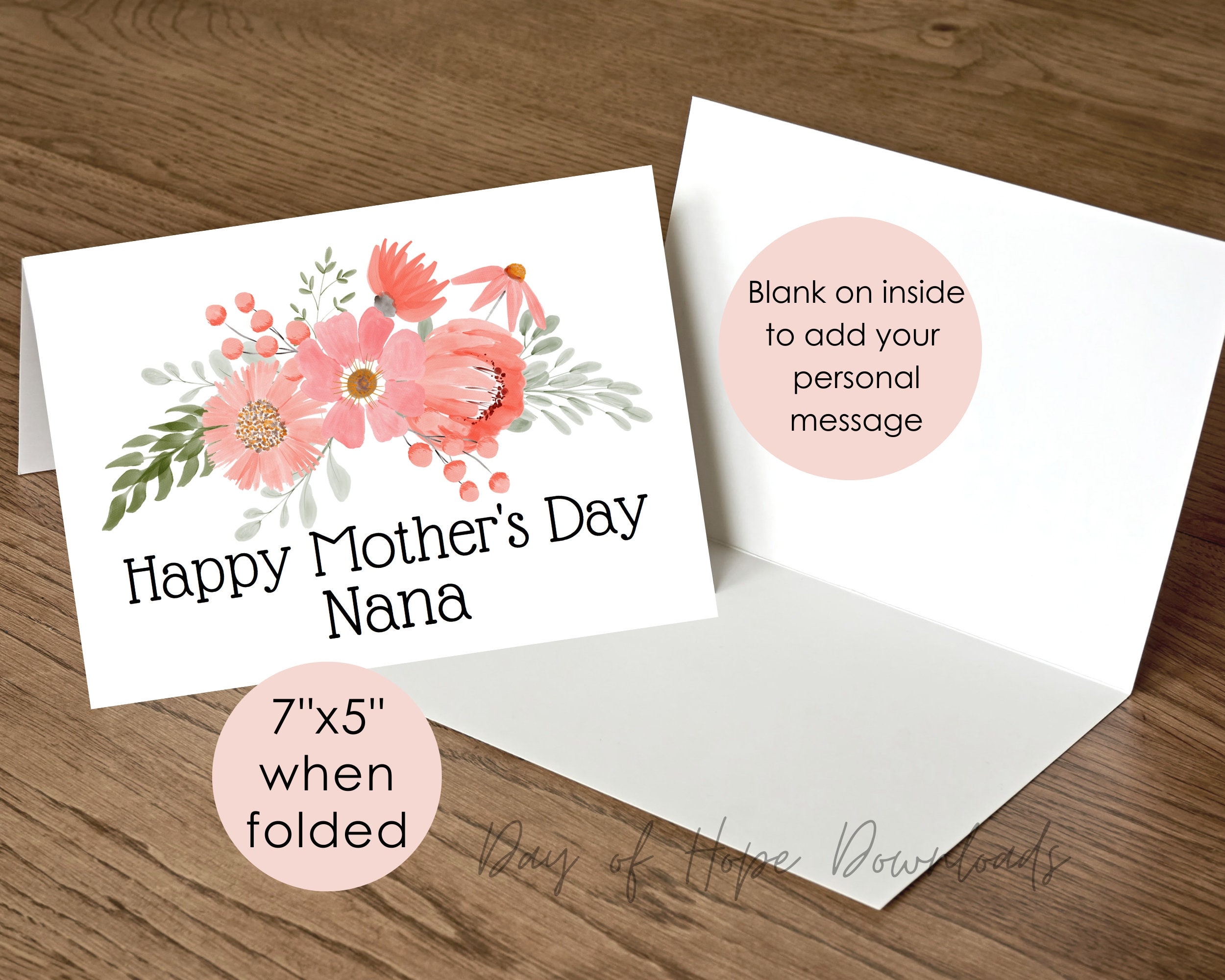 Printable Mothers Day Card for Nana | Happy Mother's Day Nana Card ...