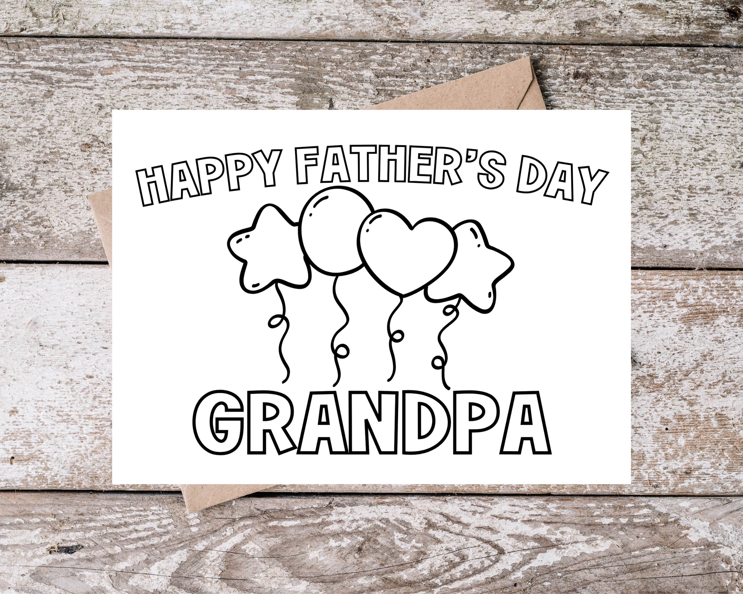 Printable Grandpa Fathers Day Coloring Card for Grandpa | Happy Father ...