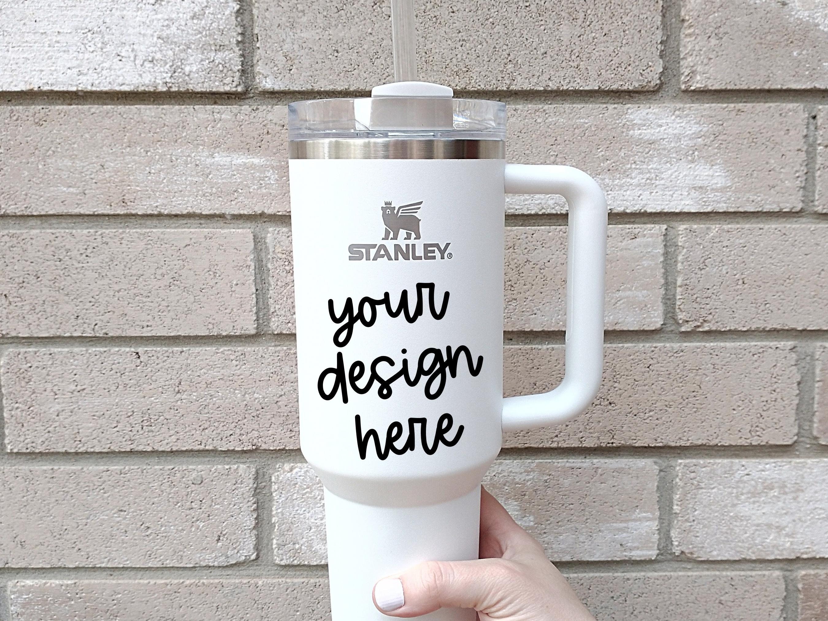 Stanley Tumbler Mockup Image, White 40 Oz Stanley Cup Mockup, Vinyl ...