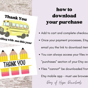 Printable Bus Driver Thank You Card, Thank You for Rolling With Me This ...