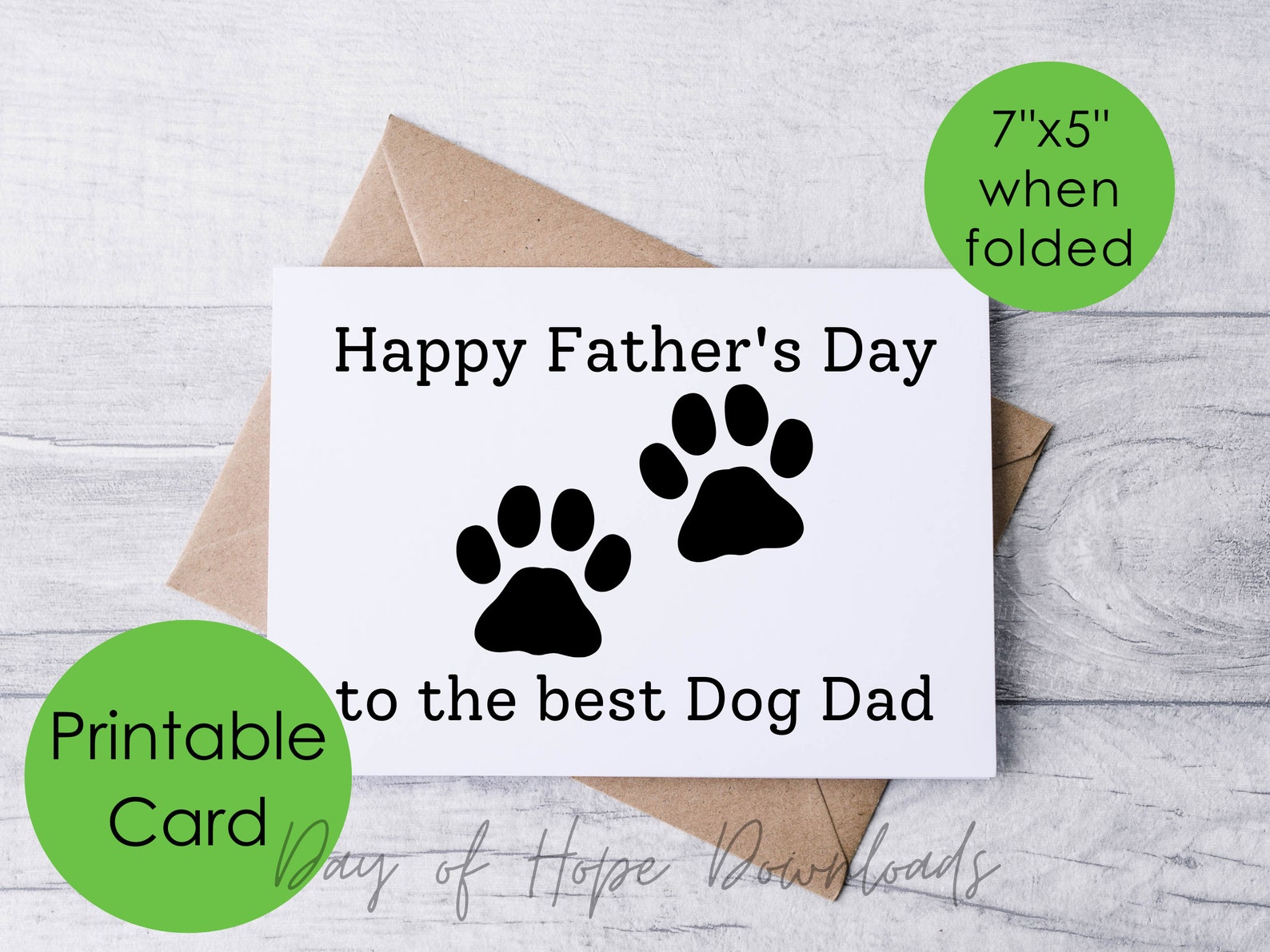 Printable Fathers Day Card for Dog Dad Happy Father's | Etsy